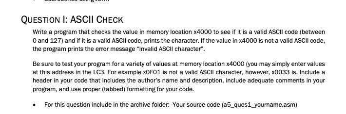Solved QUESTION I: ASCII CHECK Write a program that checks | Chegg.com