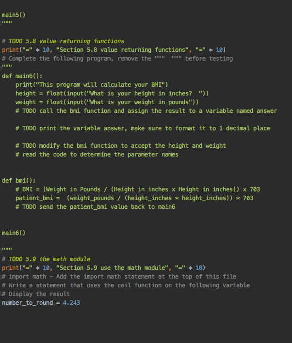 Solved Complete all of the TODO directions The number next | Chegg.com