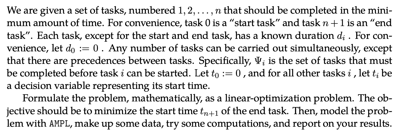 We are given a set of tasks, numbered 1, 2, ..., n | Chegg.com