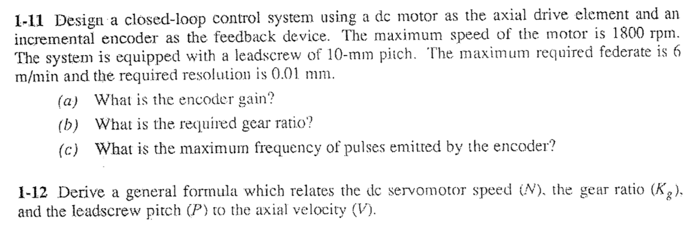 Solved 1-11 ﻿Design a closed-loop control system using a de | Chegg.com