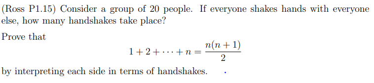 Solved (Ross P1.15) Consider a group of 20 people. If | Chegg.com
