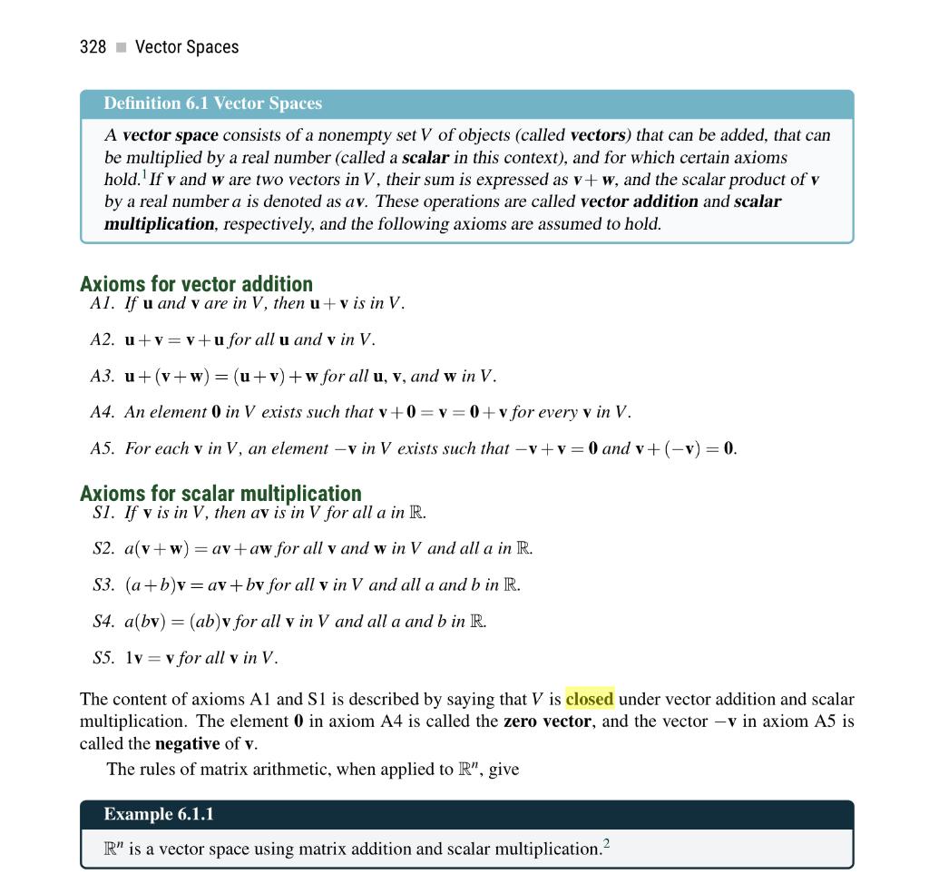 Solved How to prove Mn*n is a vector space? Do we need to | Chegg.com