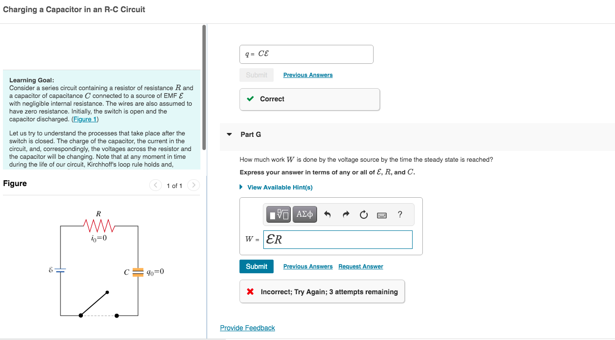 Solved Charging a Capacitor in an R-C Circuit Learning Goal: | Chegg.com