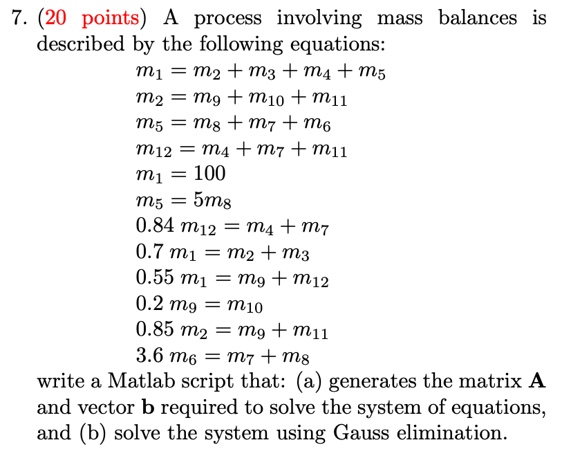 Solved mi = = 7. (20 points) A process involving mass | Chegg.com