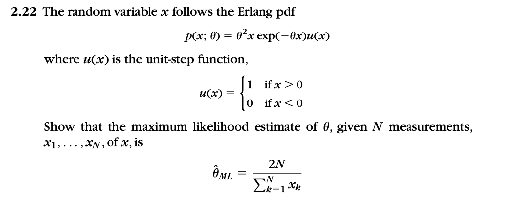 Solved 2.22 The random variable x follows the Erlang pdf | Chegg.com