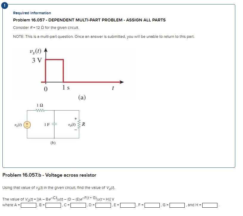Solved Required Information Problem 16.057 - DEPENDENT | Chegg.com