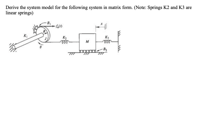 Solved Derive the system model for the following system in | Chegg.com