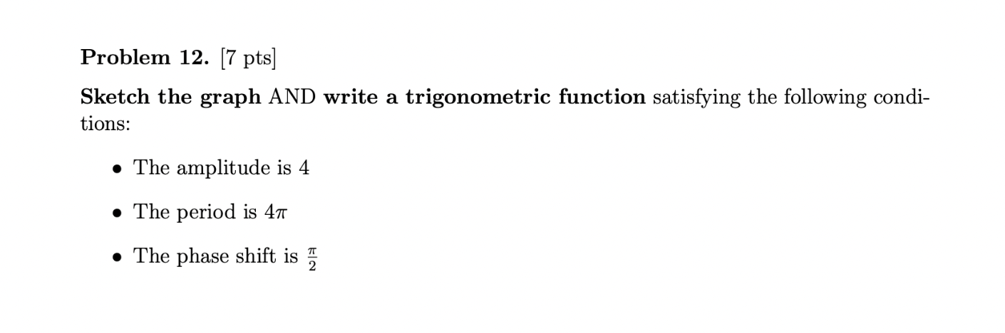 Solved Problem 12. [7pts] Sketch the graph AND write a | Chegg.com