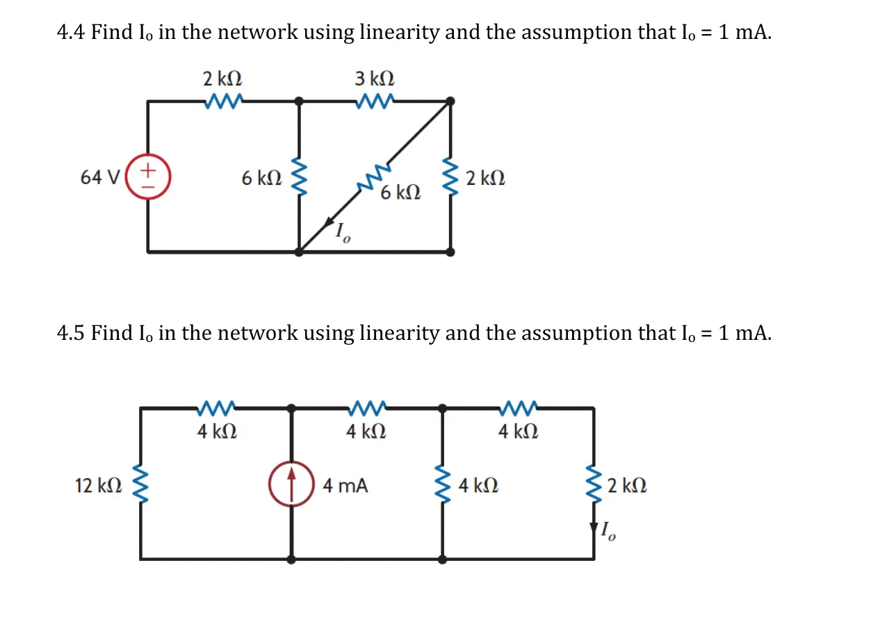 Solved 4.4 Find lo in the network using linearity and the | Chegg.com