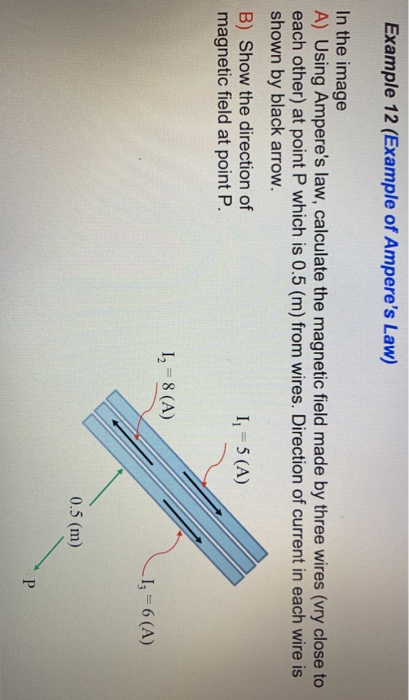 Solved Example 12 (Example of Ampere's Law) In the image A) | Chegg.com
