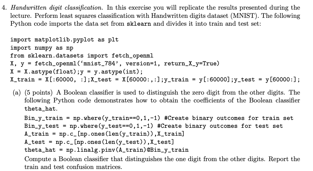 Solved Handwritten Digit Classification In This Exercise
