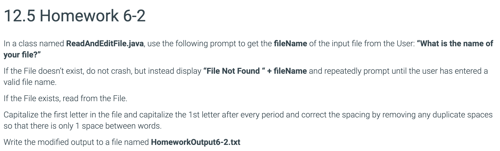Solved 12.5 Homework 6-2 In a class named | Chegg.com