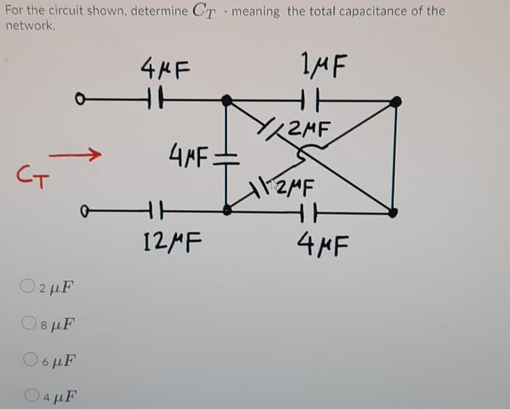 Solved For the circuit shown, determine CT - meaning the | Chegg.com