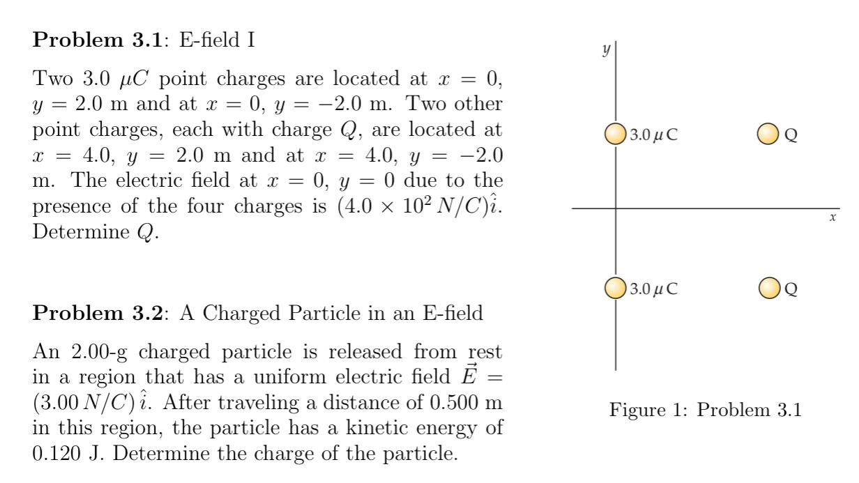 Solved Two 3.0μC point charges are located at x=0, y=2.0 m | Chegg.com