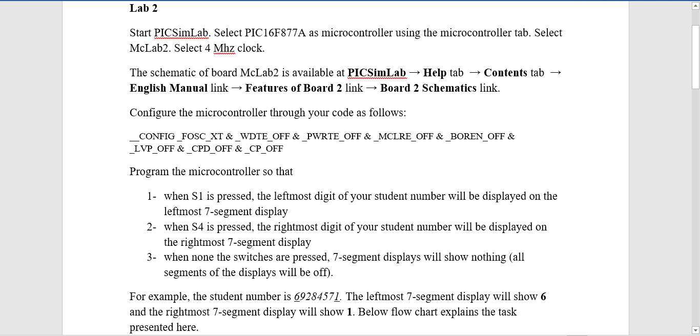 Lab 2 Start Picsimlab Select Pic16f877a As 