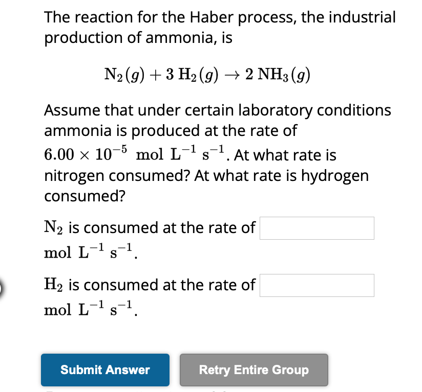Solved The reaction for the Haber process, the industrial | Chegg.com