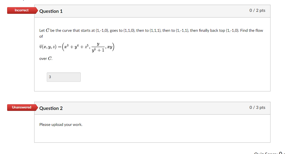 Solved Let C be the curve that starts at (1,−1,0), goes to | Chegg.com
