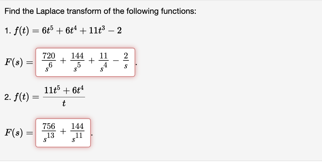 Solved Find the Laplace transform of the following | Chegg.com