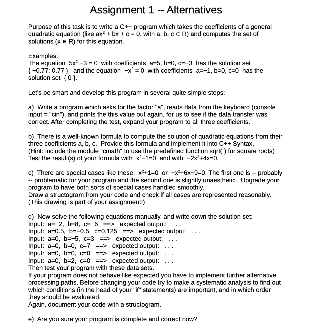 Solved Assignment 1 Alternatives Purpose Of This Task Is 