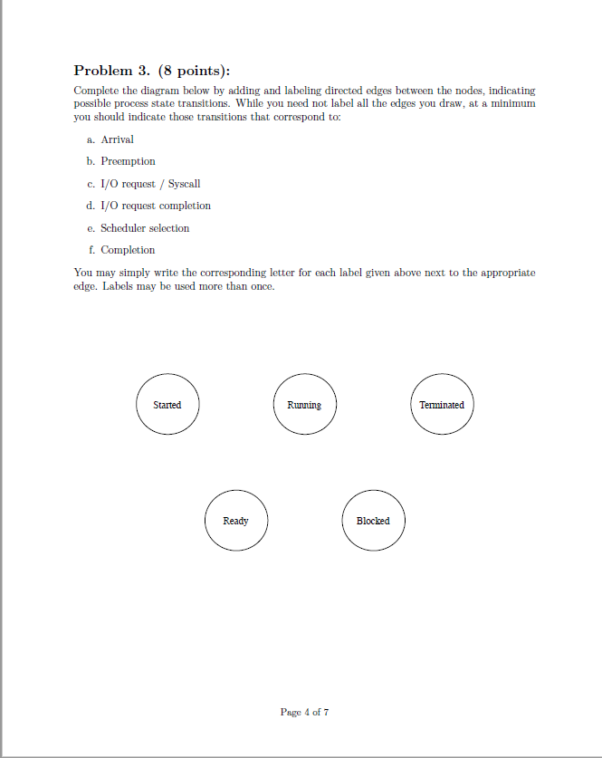 Solved Problem 3. (8 points): Complete the diagram below by | Chegg.com