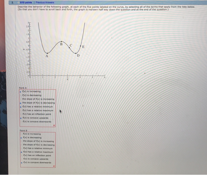 Solved 2 0/10 points I Previous Answers Describe the | Chegg.com