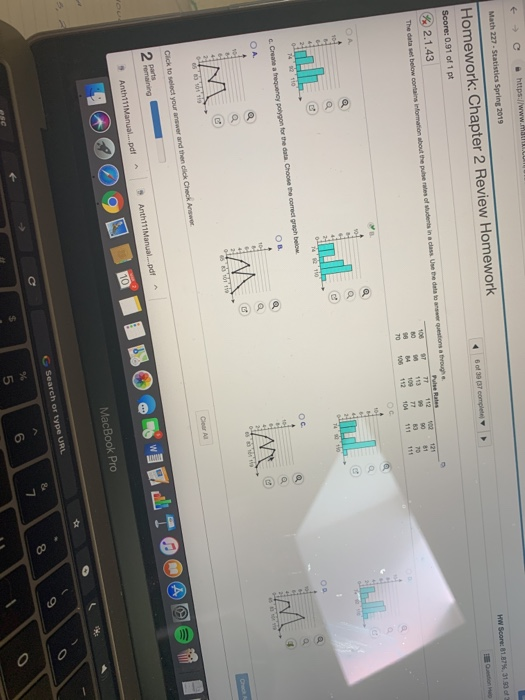 Solved Math 227- Statistics Spring 2019 Homework: Chapter 2 | Chegg.com