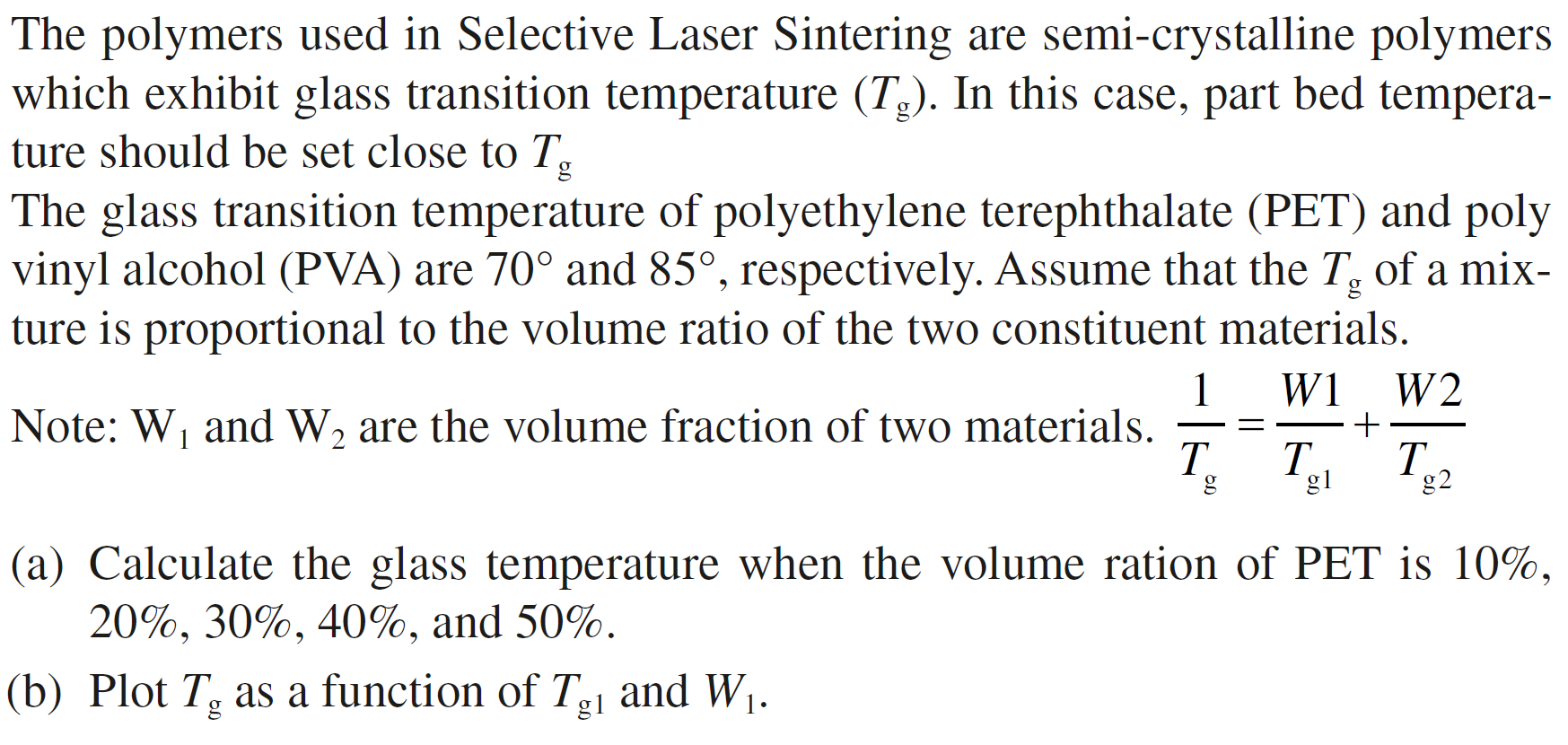 Solved The polymers used in Selective Laser Sintering are | Chegg.com