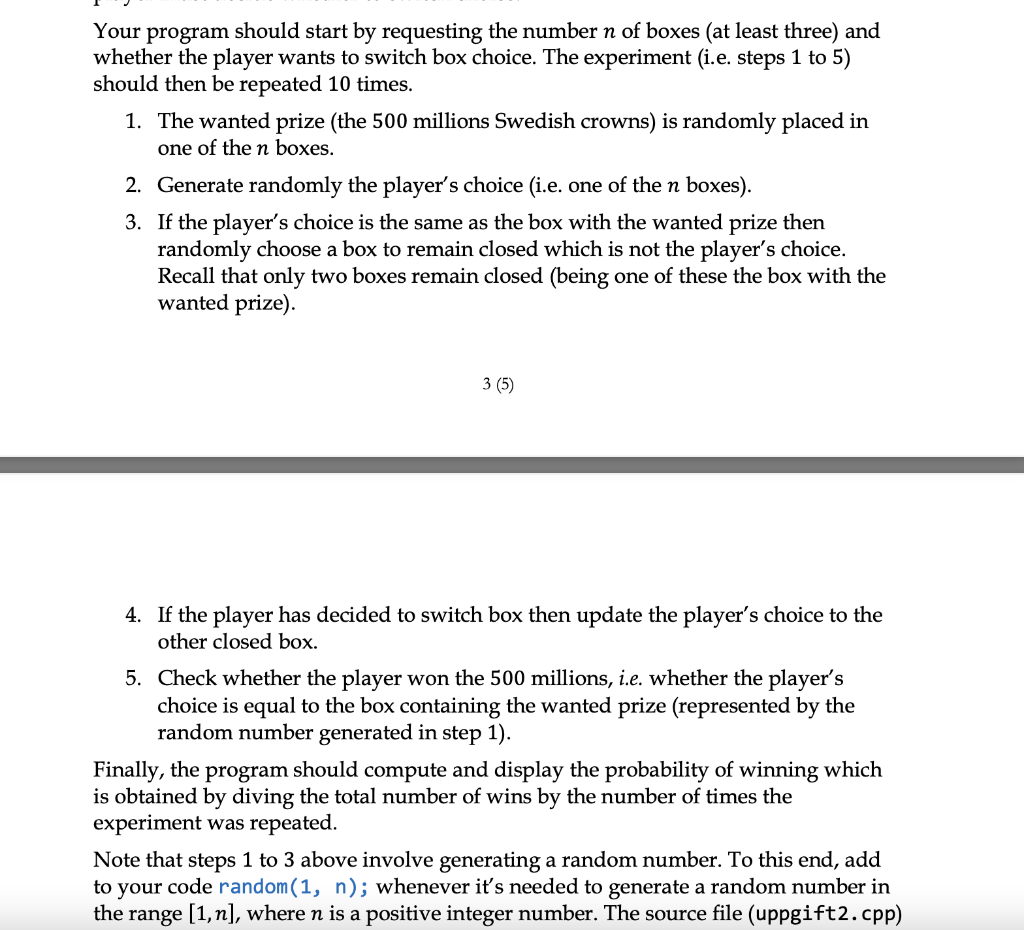 Solved Hi, I need help with this exercise ( program should | Chegg.com