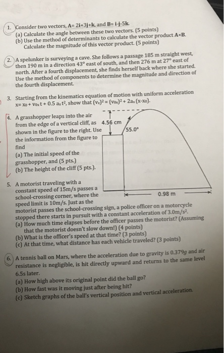Solved 1. Consider two vectors, A- 2i+3j+k, and B- i-j-5k. | Chegg.com Solved 1. Consider two vectors, A- 2i+3j+k, and B- i-j-5k. | Chegg.com