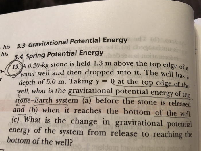 Solved his 5.3 Gravitational Potential Ener his 5.4 Spring | Chegg.com