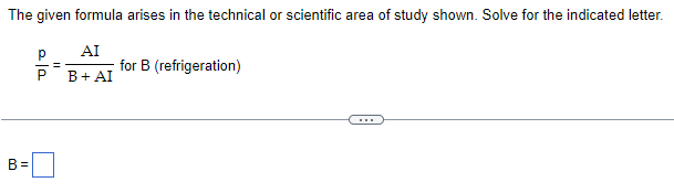 Solved The given formula arises in the technical or | Chegg.com