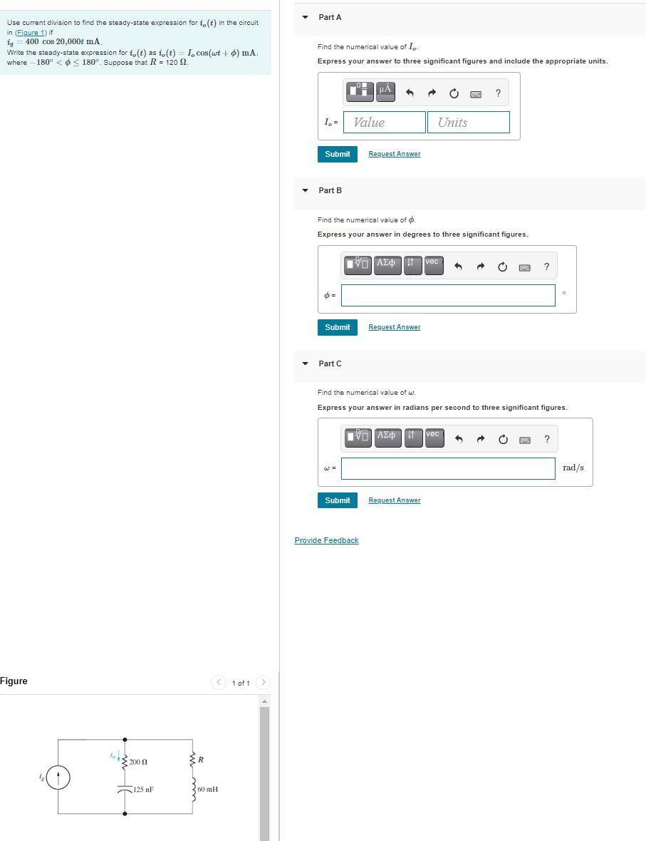 Solved Part A Use current division to find the steady-state | Chegg.com