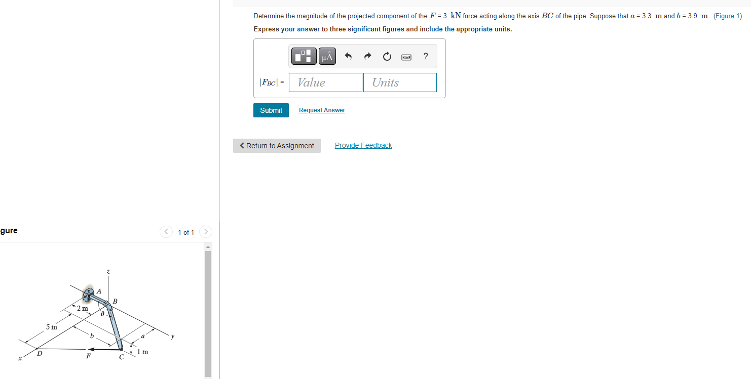 Solved Determine the magnitude of the projected component of | Chegg.com