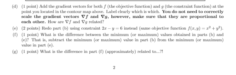 Solved 2. Unconstrained vs. Constrained Optimization (a) (3 | Chegg.com