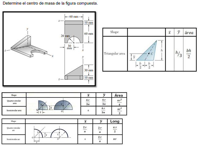 Solved Determine el centro de masa de la figura compuesta. | Chegg.com