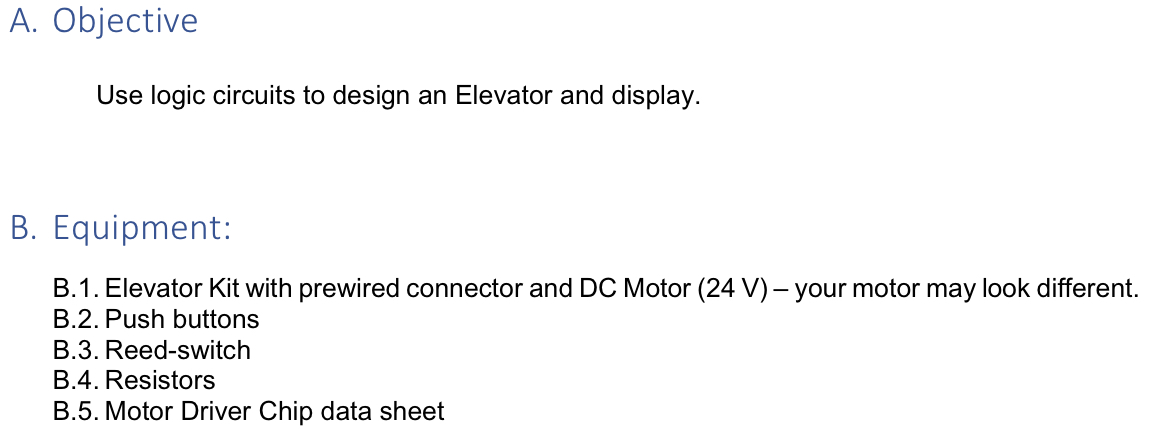 Solved Use logic circuits to design an Elevator and display. | Chegg.com