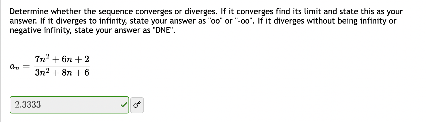 Solved Determine whether the sequence converges or diverges. | Chegg.com