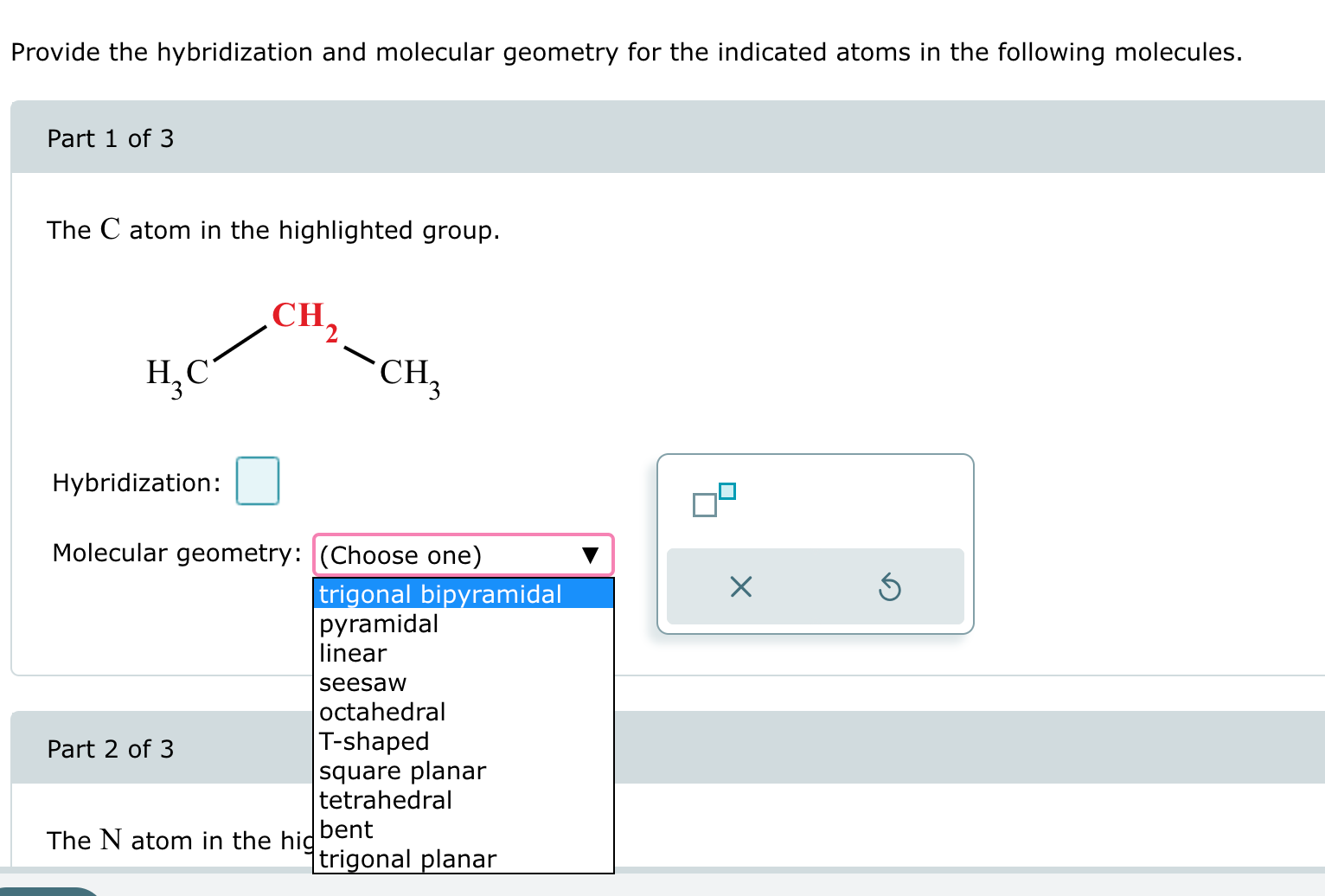 Solved The highlighted O atom. Hybridization: Molecular | Chegg.com