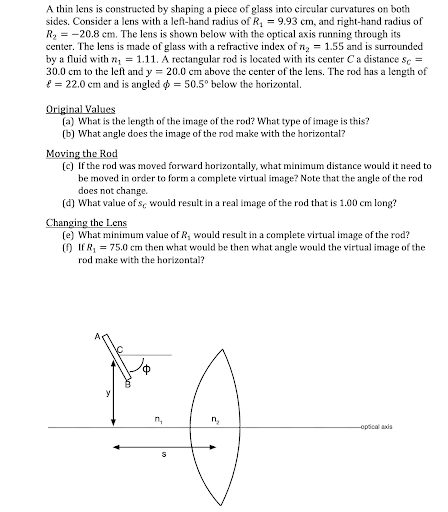 Solved A thin lens is constructed by shaping a piece of | Chegg.com