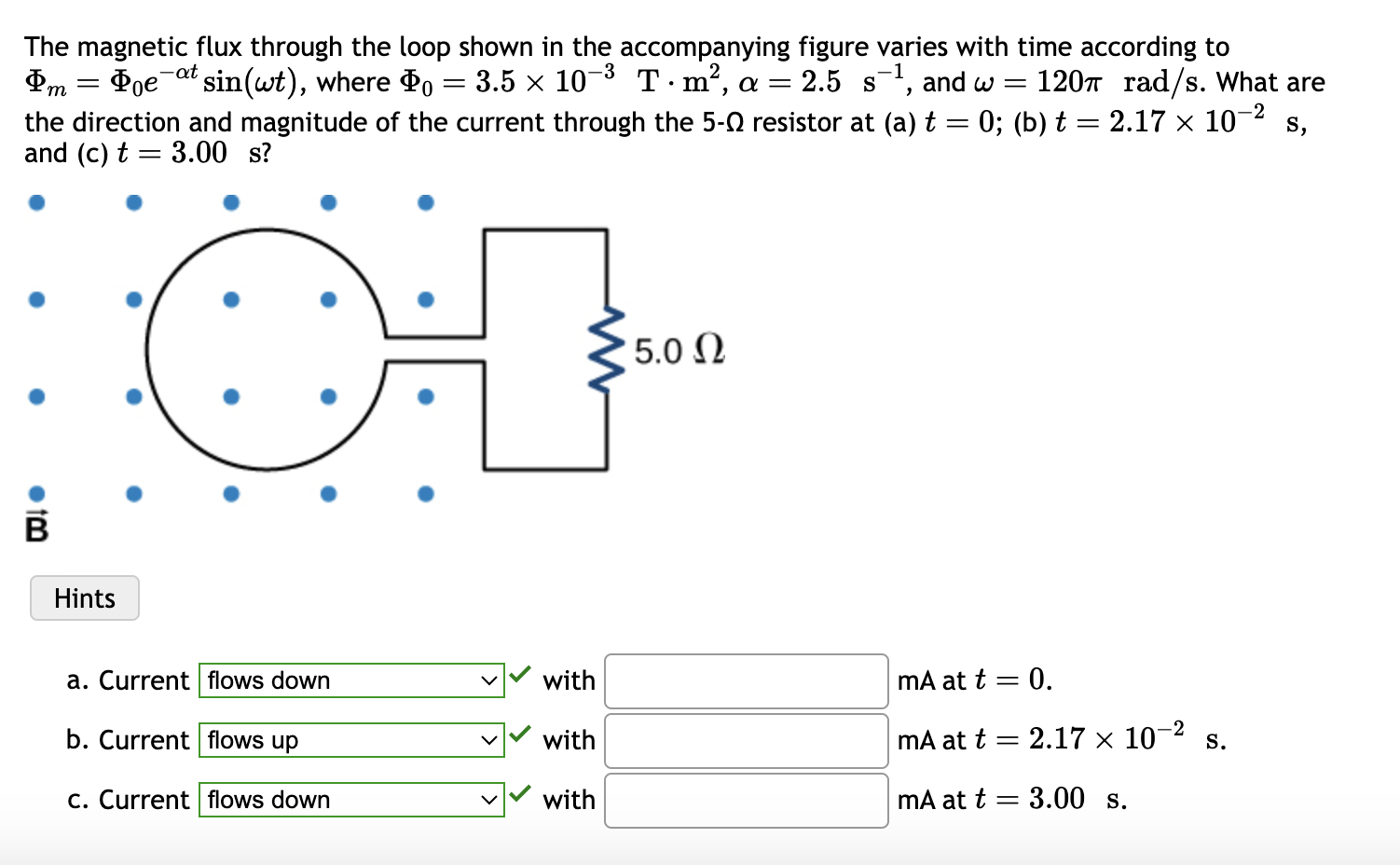 Solved The magnetic flux through the loop shown in the | Chegg.com