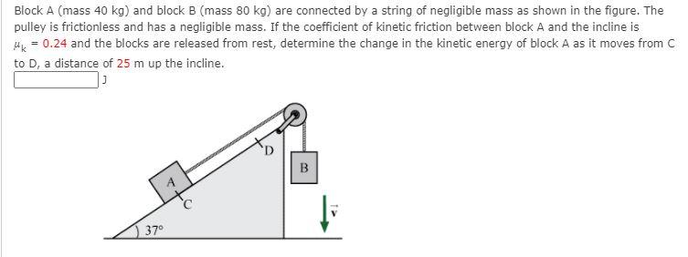 Solved Block A (mass 40 kg) and block B (mass 80 kg) are | Chegg.com