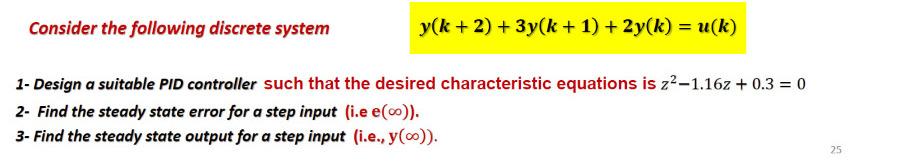 Solved y(k+2)+3y(k+1)+2y(k)=u(k) Consider the following | Chegg.com