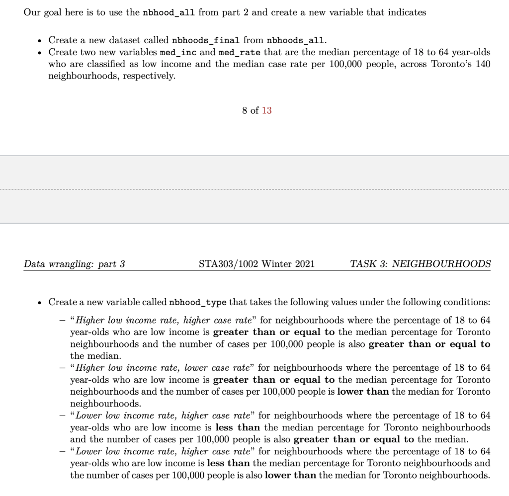 Data wrangling: part 1 Our goal here is to prepare a | Chegg.com