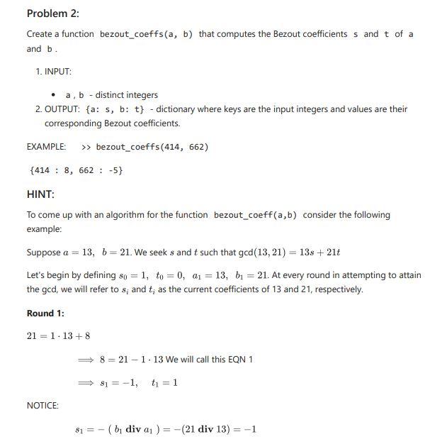 Solved Suppose a=13,b=21. We seek s and t such that | Chegg.com