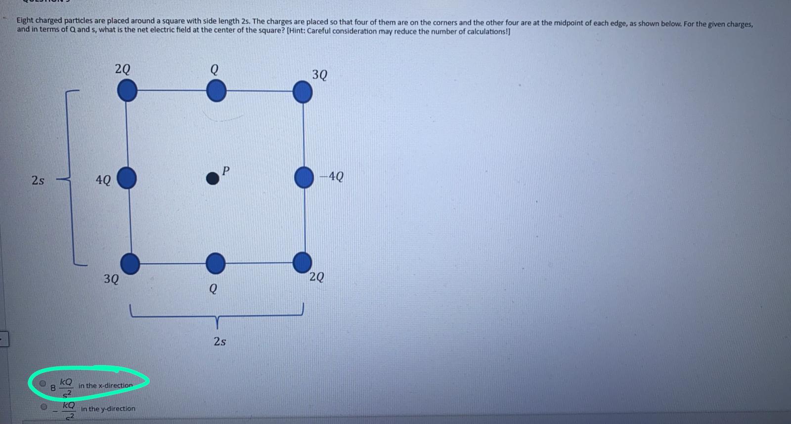 Solved Eight charged particles are placed around a square | Chegg.com