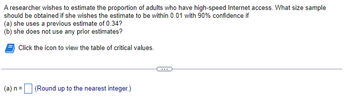 Solved A researcher wishes to estimate the proportion of | Chegg.com