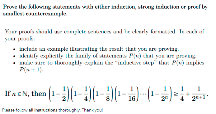 Solved Prove the following statements with either induction, | Chegg.com
