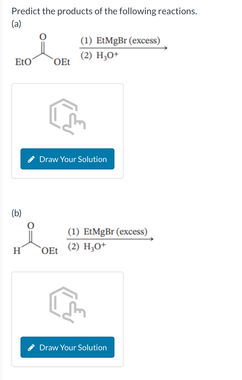 Solved Predict the products of the following | Chegg.com