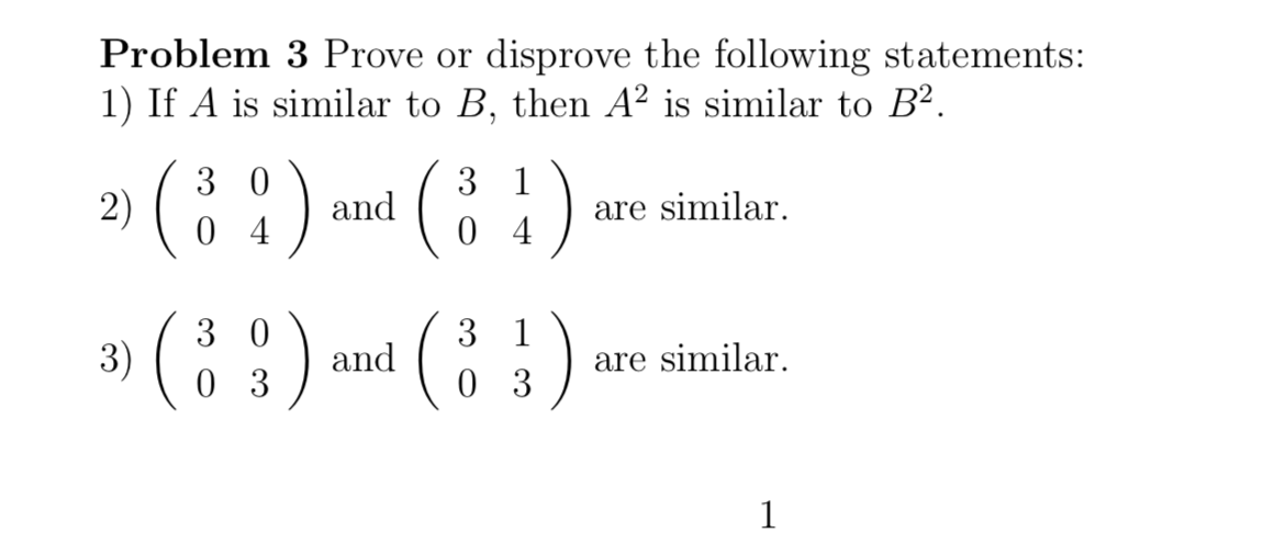 Solved Problem 3 Prove or disprove the following statements: | Chegg.com