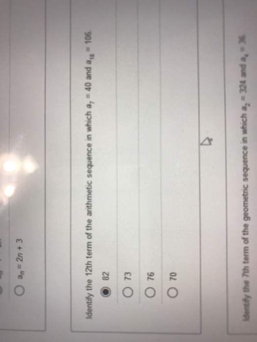 Solved Identify the 12th term of the arithmetic sequence in | Chegg.com
